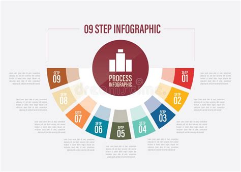 Process Infographic Step Infographic With Dark Color Half Pie Chart Elements With Options