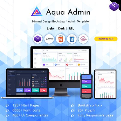 Aqua Bootstrap Admin Template Admin Panel Dashboard