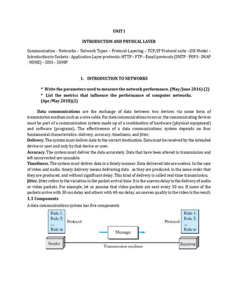 Cn Unit 1 Pdf Network Topology Osi Model