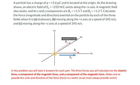solved a particle has a charge of q 5 6μc ﻿and is located