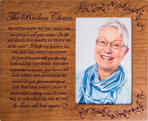 The Broken Chain Poem In Loving Memory Memorial Photo Frame Holds 4x6