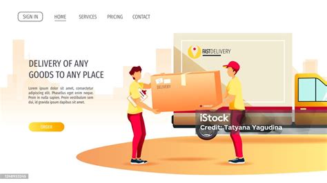 Desain Halaman Web Untuk Layanan Pengiriman Pesanan Online Truk