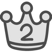 銀の王冠順位マークランキング2位のかわいい手書き風イラストアイコン 可愛い絵文字アイコンイラスト落書きアイコン
