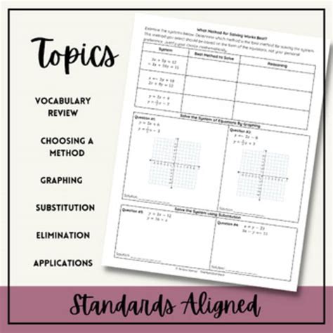 Systems Of Equations Practice Test Or Review By The Math Standard