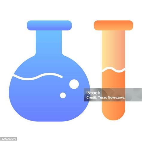 試管和燒杯平面圖標在白色上隔離的醫用燒瓶向量圖實驗室玻璃器皿梯度風格設計專為網路和應用而設計向量圖形及更多教育圖片 教育 生物學