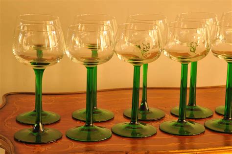 Set Of Eleven Vintage French Wine Glasses Village Vintage