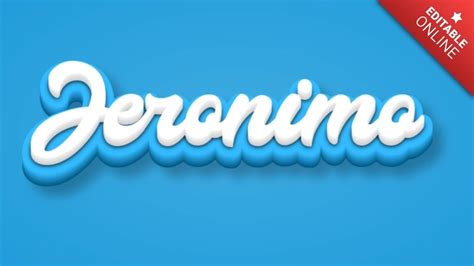 Jeronimo Blue 3d Text Effect Generator