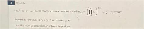 Let A A A An Be Nonnegative Real Numbers Such Chegg