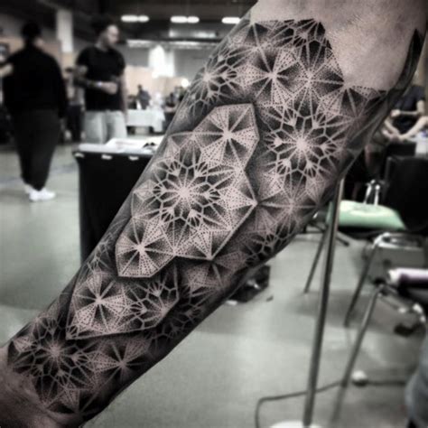 Stunning Geometric Dotwork Forearm Piece