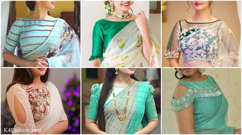 Boat Neck Blouse Designs Front And Back Sides K4 Fashion