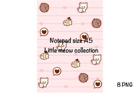 Little Meow Notepad Size A5 Graphic By Spsweet · Creative Fabrica