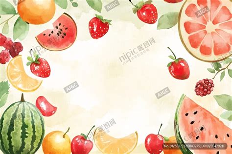 Ai创作图西瓜 橙子 草莓 葡萄柚 樱桃 覆盆子 柠檬 水蜜桃 苹果 橘子 桃子 猕猴桃 蓝莓 树莓 柑橘类水果 甜品 清新 炎炎夏日 水果拼盘 健康饮食 果汁 美味 夏日炎炎 水果爱好者