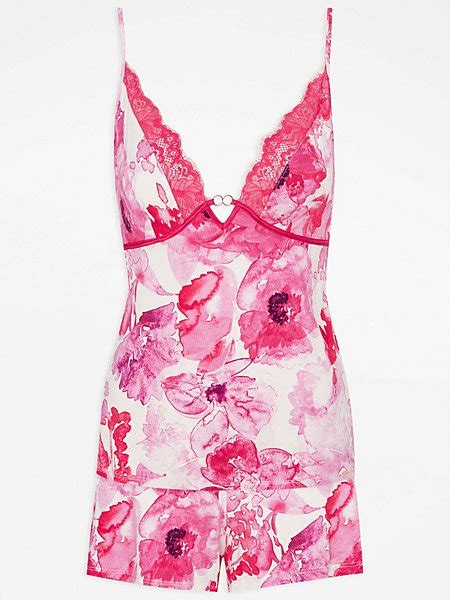 Light Grey Ditsy Floral Cami Vest Short Pyjamas Lingerie George At Asda