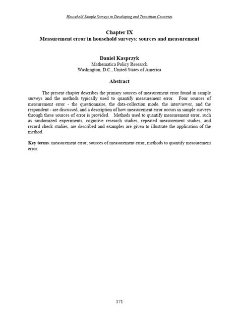 Chapter Pdf Survey Methodology Sampling Statistics