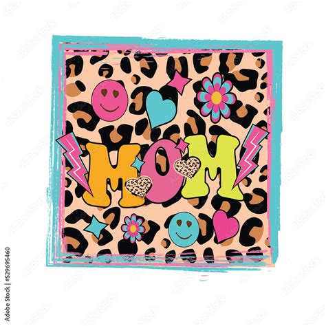 Mom Png Svg Retro Vintage Leopard Mom Mama Svg Png Mom Life Svg