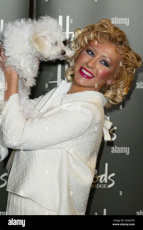 Christina Aguilera Opens The Harrods Sale In Knightsbridge London