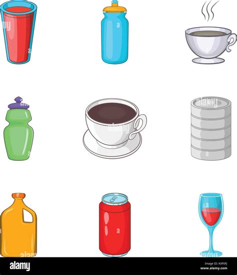 Sip Icons Set Cartoon Style Stock Vector Image And Art Alamy