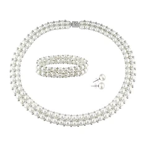 Stella Grace Sterling Silver Freshwater Cultured Pearl Necklace