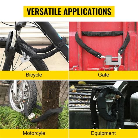 VEVOR Chaine Antivol De Securite 200 X 1 Cm Cadenas Resistant Antivol