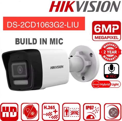HIKVISION DS 2CD1063G2 LIU 6MP Smart Hybrid Light Fixed Bullet Network Camera 2 8MM Lazada