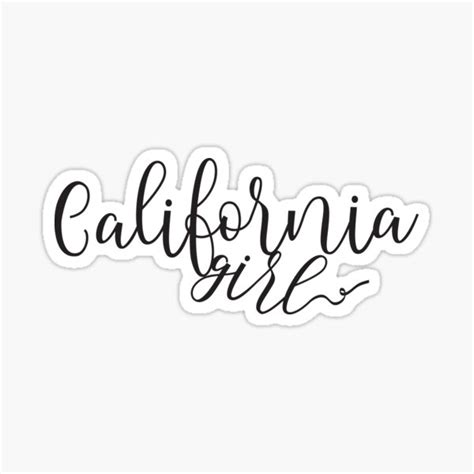 California Girl Cute Fun Curly Girls Fashion Typography Sticker By