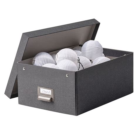 Tjog Dark Grey 25x36x15 Cm Box With Lid Ikea