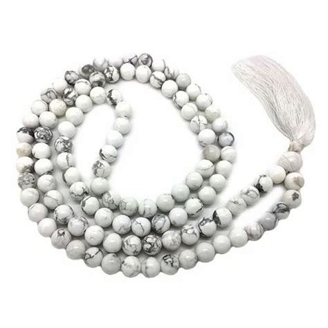Natural Howlite 8 Mm Jap Mala 108 Beads Use For Healing Mediation