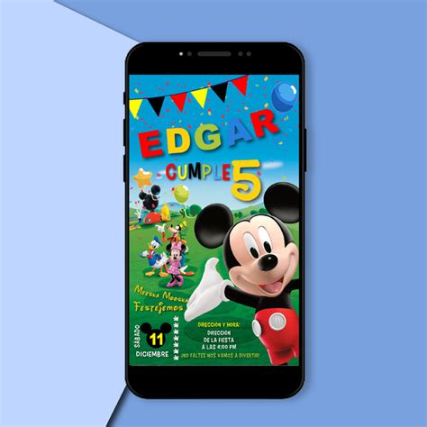 Invitación Digital Mickey Mouse