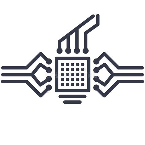 CPU Microprocessor Or Memory Chip Vector Icon Stock Illustration Illustration Of Technical
