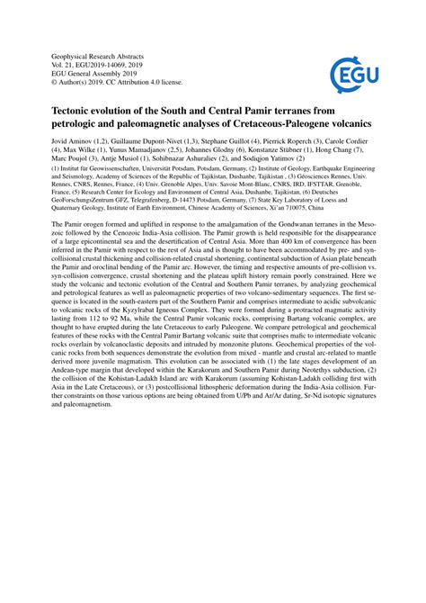 Pdf Tectonic Evolution Of The South And Central Pamir Terranes From