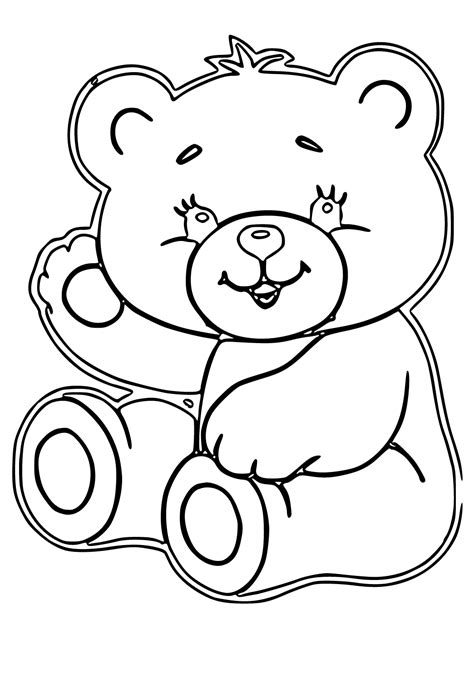 Δωρεάν Εκτυπώσιμη Σελίδα Ζωγραφικησ Αρκουδάκι Γειά Σου Φύλλο και Εικόνα για Ενήλικεσ και Παιδιά