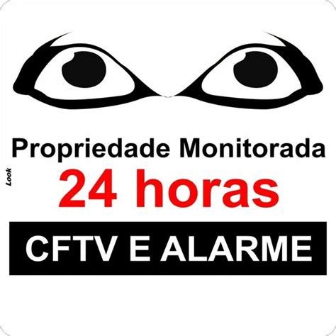 Placa De Aviso Alarme Monitoramento Por Cameras Elo
