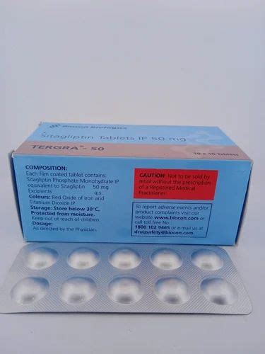 Tergra 50mg Sitagliptin 50mg 10 Tablets At ₹ 110 Strip