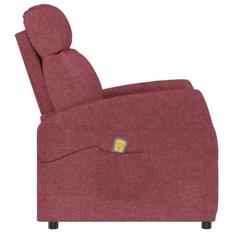 Oll Fauteuil De Massage Inclinable Rouge Bordeaux Tissu Ab289709 106976