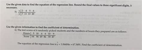 Solved Use The Given Data To Find The Equation Of The