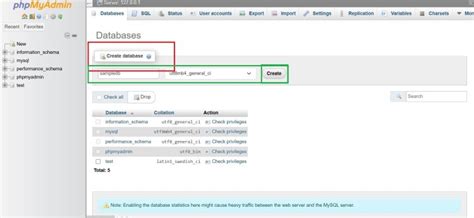 how to create a database in xampp local server step by step guide