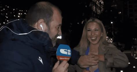 My B Bs Are Real Cheeky Football Fan S Live Tv Breast Flash Leaves Reporter Stunned Flipboard