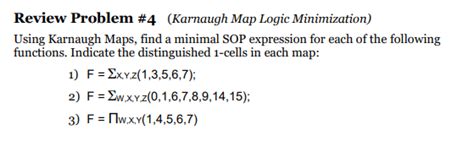 Solved Review Problem Karnaugh Map Logic Minimization Chegg