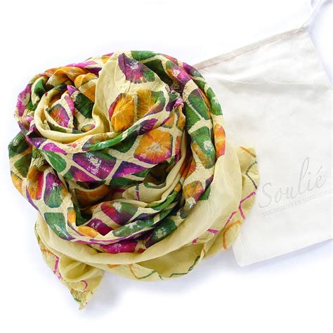 100 Silk Hand Dyed Aurora Scarf Bright Pink Soulié