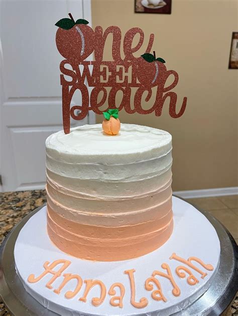 Sweet Peach 1st Birthday Cake