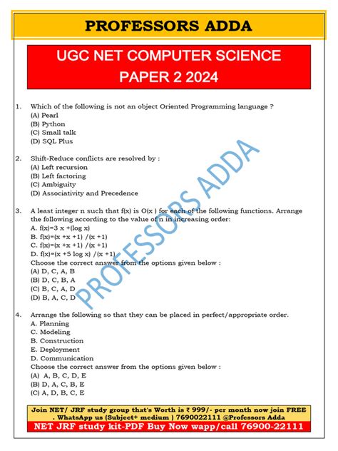 Ugc Net Pyq Computer Science Paper 2 June 2024 Pdf Internet