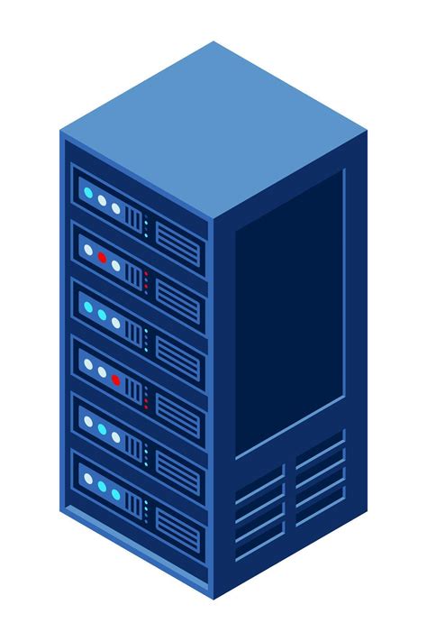 Isometric Server Equipment Isolated Background Flat Isometric 3d Illustration Cloud Server