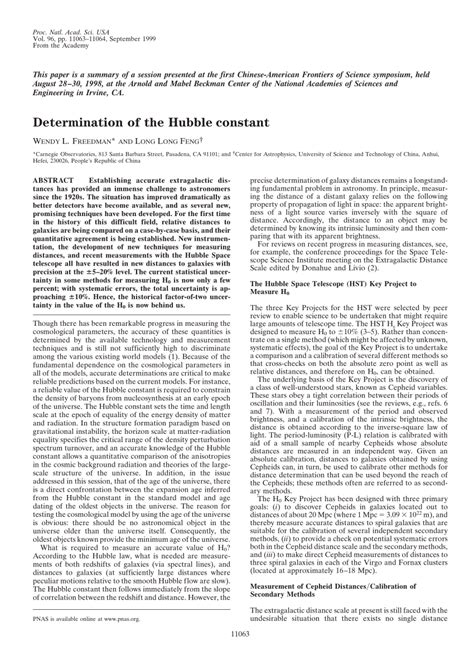 Pdf Determination Of The Hubble Constant