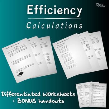 Efficiency Calculation Sheets KS GCSE High Babe TPT