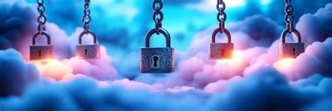 Serene Cloudscape Of Digital Security Cybersecurity Data Protection Cloud Safety Digital Privacy
