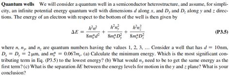 Solved Quantum Wells We Will Consider A Quantum Well In A