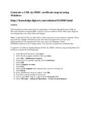 How To Generate A CSR On Windows With MMC Certificate Snap In Course Hero