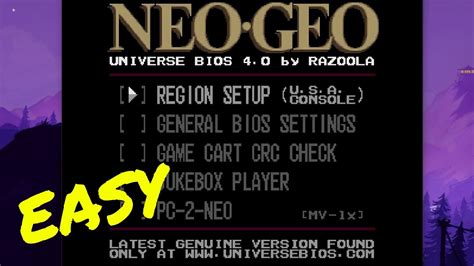 UniBios Retroarch Final Burn Neo Tutorial Neo Geo Cheats Dip
