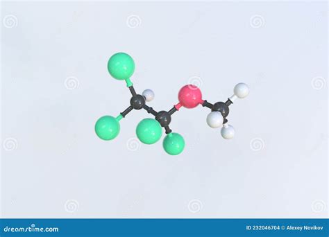 Methoxyflurane Molecule Made With Balls Scientific Molecular Model 3d