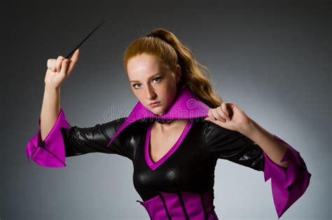 Female Magician Doing Tricks Stock Image Image Of Hold Shot 45057695